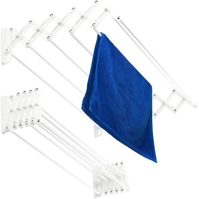 Sèche-Linge Mural 60 Cm, Étendoir Pour Montage Mural, Extensible, Peu ...