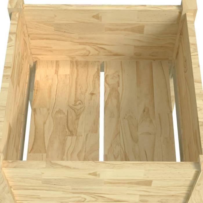 Jardinière d'extérieur - VIDAXL - 50x50x70 cm - Bois de pin massif ...