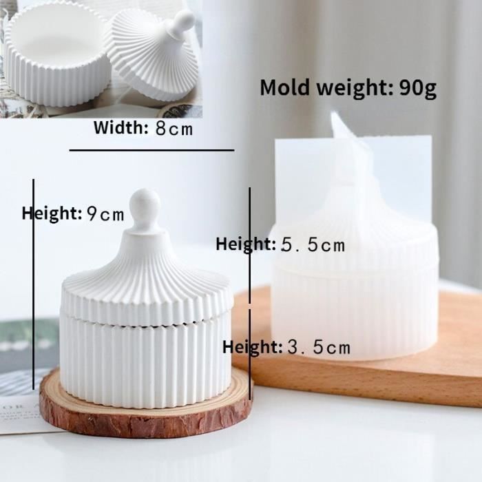 MOULE A MODELER,15--Pot à bougie rond en Silicone, moule pour boîte de ...