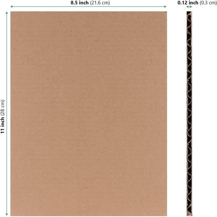 HAKZEON Lot de 60 Feuilles de Carton Ondulé A4, 21,6 x 27,9 cm Plaque ...
