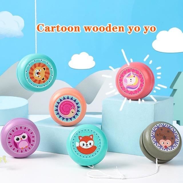YOYO,Lion yo-yo ball--Jouets En Bois De Dessin Animé, Animal Mignon Yo ...