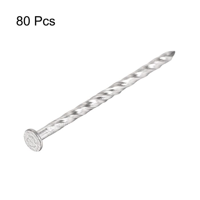 Clou Pointe SOURCING MAP 80Pcs 62mmx3mm(LxD) Spirale Pont Clous Acier ...
