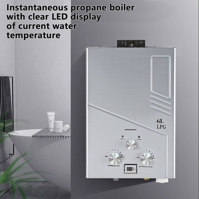 Chauffe-eau Gaz Instantané - 6L/min 12KW - Chauffe-eau à Gaz Propane ...