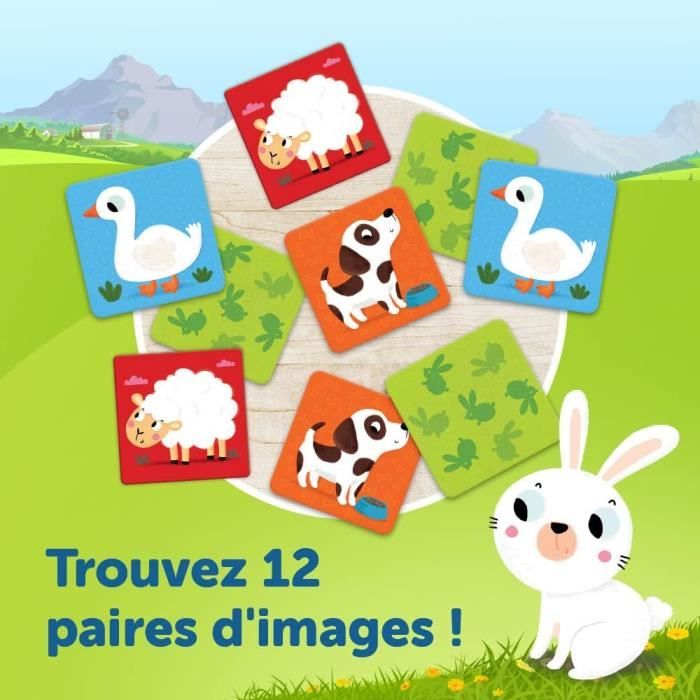 Mémos Maxi Animaux Dans Une Ferme - Jeu De Mémoire Educatif Pour Les ...