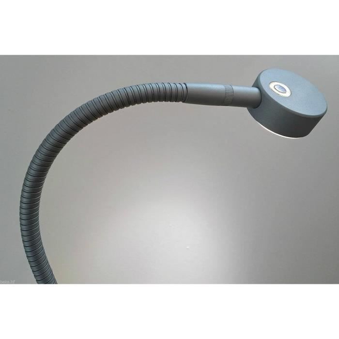 Lampe De Chevet Led Lampe De Lecture Luminaire Flexible Chrome Gris ...