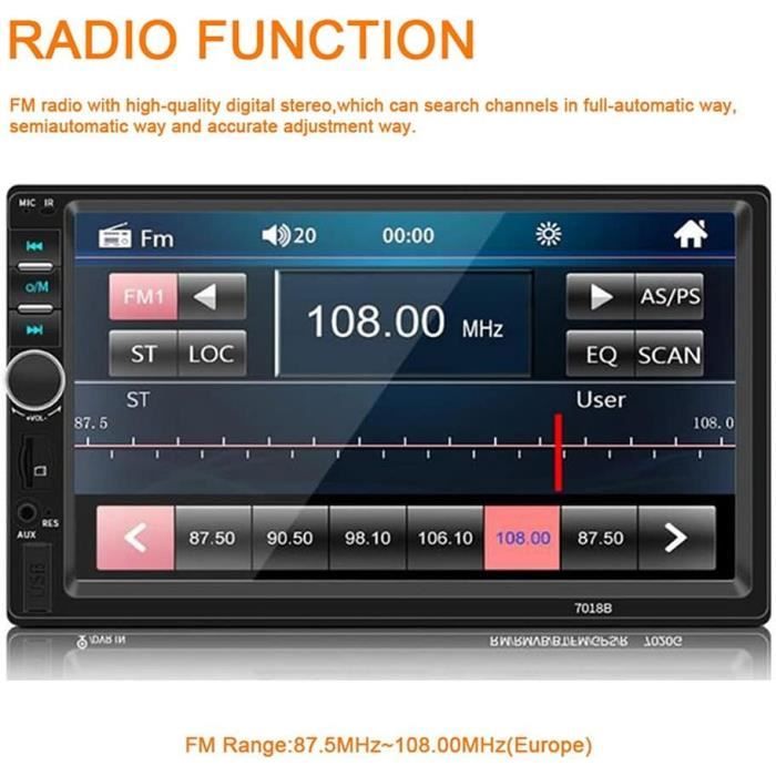 Stéréo De Voiture 2 Din 7 Pouces Lcd Écran Tactile Lecteur D'Autoradio ...