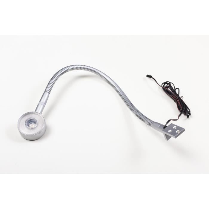 Lampe De Chevet Led Lampe De Lecture Luminaire Flexible Chrome Gris ...
