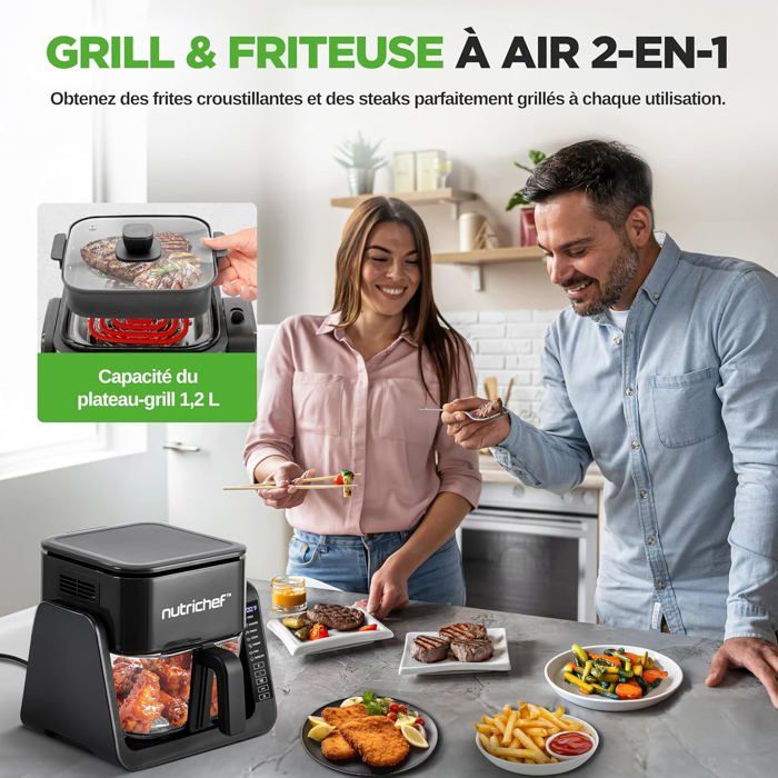 Friteuse À Air Et Grill 4 L | 7 Modes De Cuisson Prédéfinis | Bol ...
