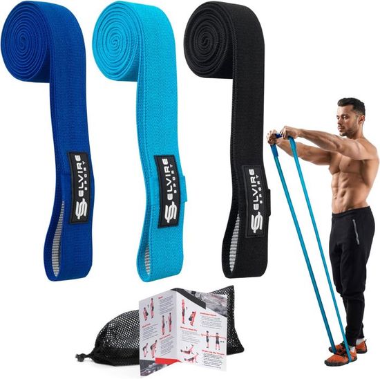 Bande lastique Musculation Femme et Homme Lot de 3 Bande Elastique Fitness Bande de Rsistance ...