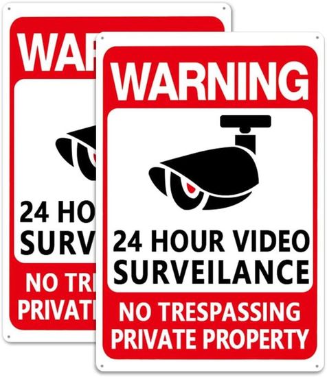 Autocollant Video Surveillance Lot de 2 Panneau Propriété Privée avec ...