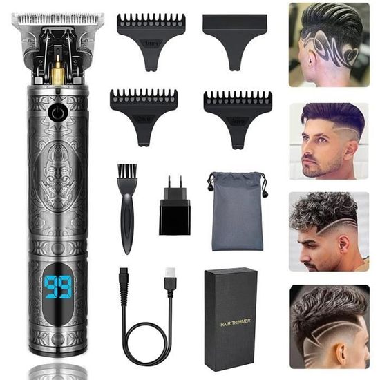 Tondeuse Cheveux Hommes Professionnel Sans Fil Tondeuse Barbe Usb Rechargeable Tondeuses et ...