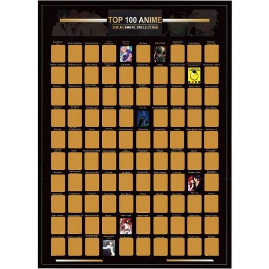 POSTER ive Top 100 Anime Bucket List, Poster À Gratter Anime, Anime ...