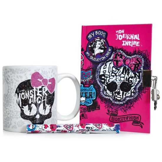 MONSTER HIGH Coffret Cadeau Journal Intime + Stylo + Mug 3700791205802 ...
