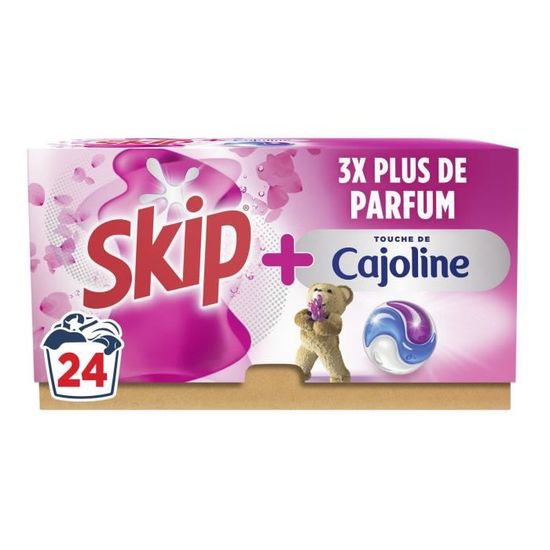 LOT DE 2 - SKIP - Lessive Capsule 3En1 Touche De Cajoline - boîte de 24 ...