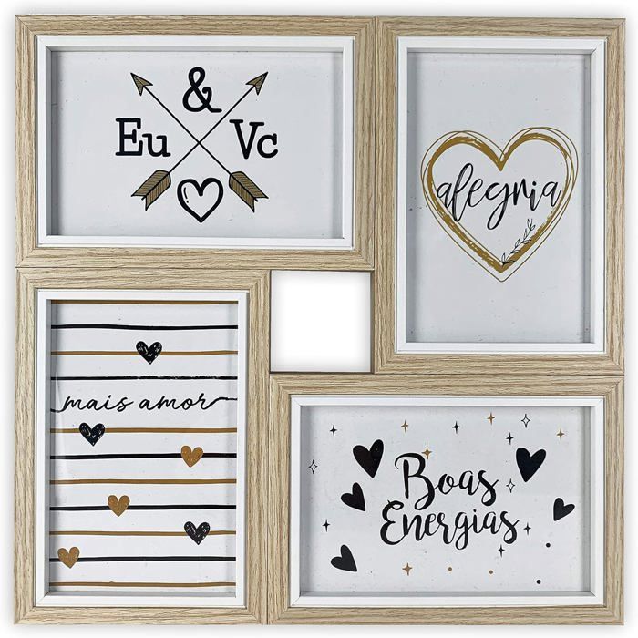 Cadre photo multiple en bois, pour mur 4 photos de 10 x 15 cm (beige ...