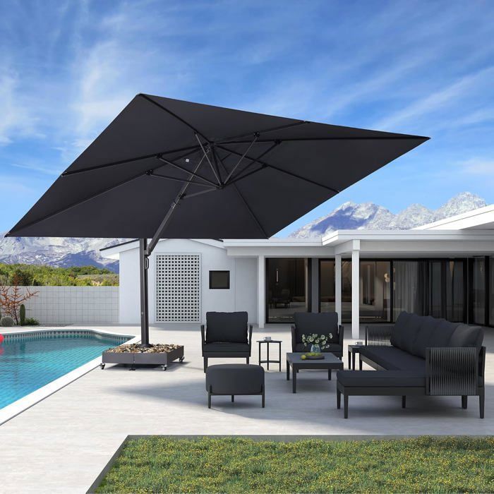 PURPLE LEAF Parasol Cantilever Rectangulaire 3.3 x 4.5 m, Parasol De ...