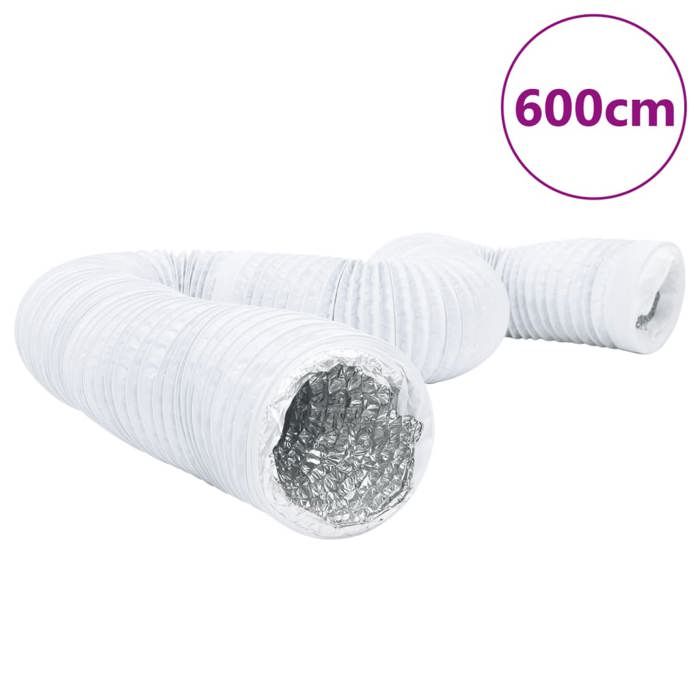 VidaXL Conduit de ventilation aluminium et PVC 6 m Ø20 cm, tuyau d ...