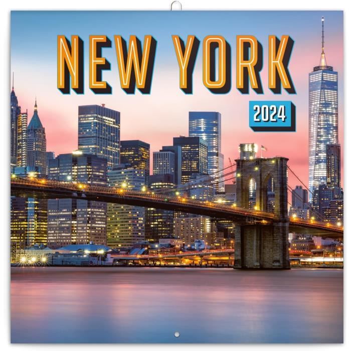 New York Calendrier Mural 2024 Avec Calendrier Mensuel, 30 X 30 Cm (30 ...