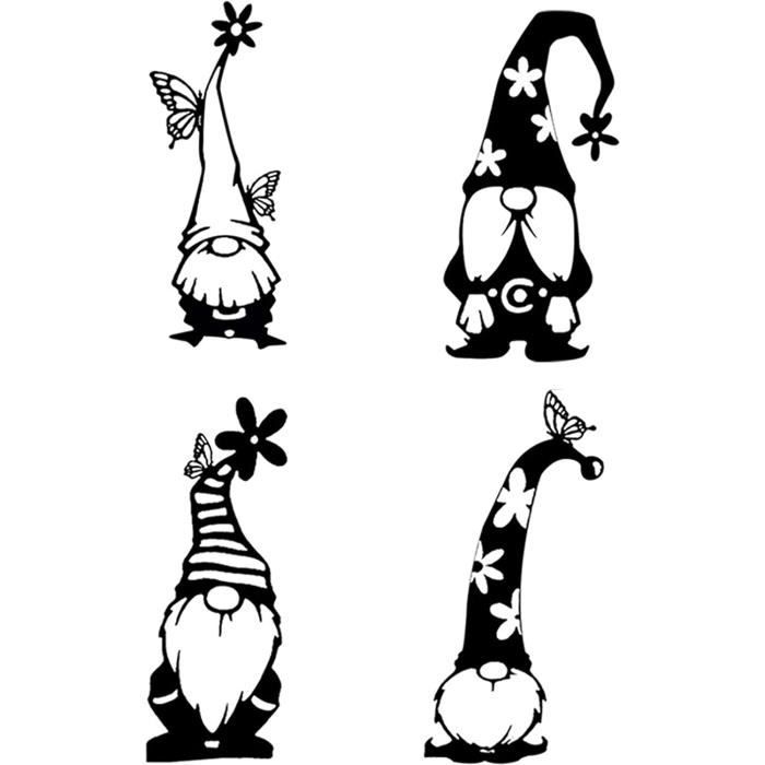 Statuette Nain de Jardin en Acier - Décoration Silhouette Debout ...