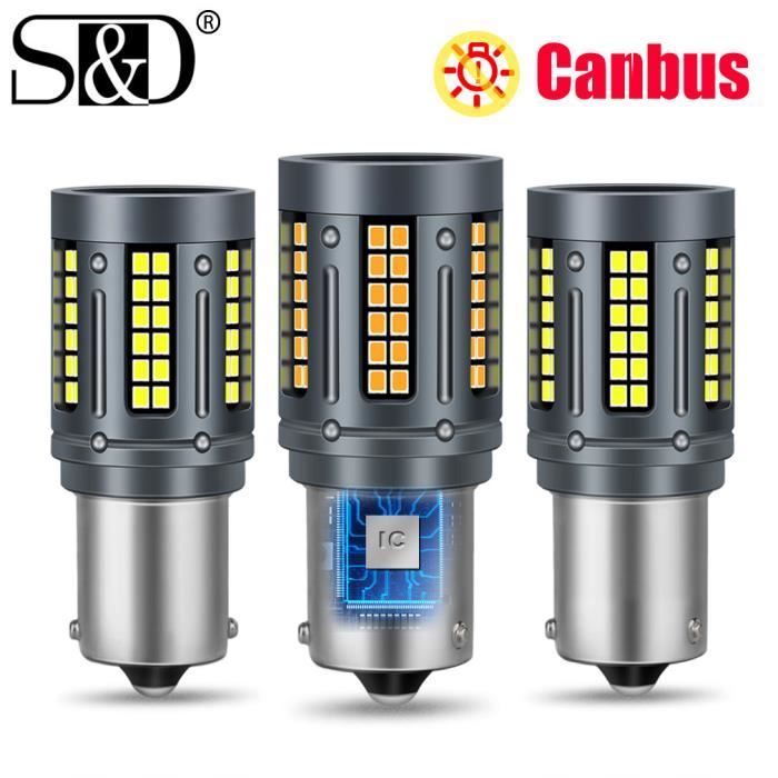 1156 BAU15S PY21W - JAUNE - Clignotants LED CAN Bus P21W, Ampoule LED ...