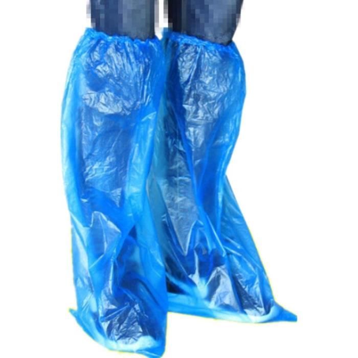 Minkissy Bottes Jetables Couvre en Plastique Chaussures Longues Couvre ...