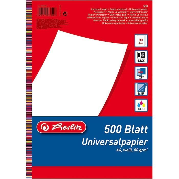 Papier Universel Sans Cellulose Format A4 80 G-M² Blanc 500 Feuilles ...