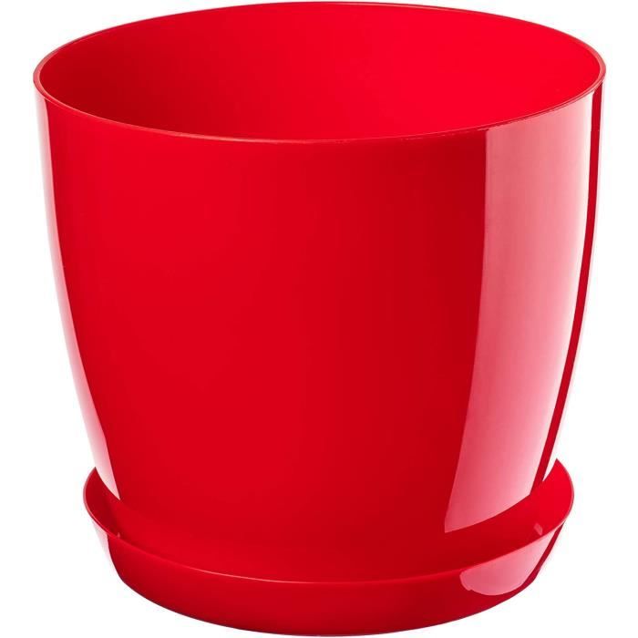 Élégant pot à fleurs-plantes avec soucoupe Forme ronde et élégante En ...