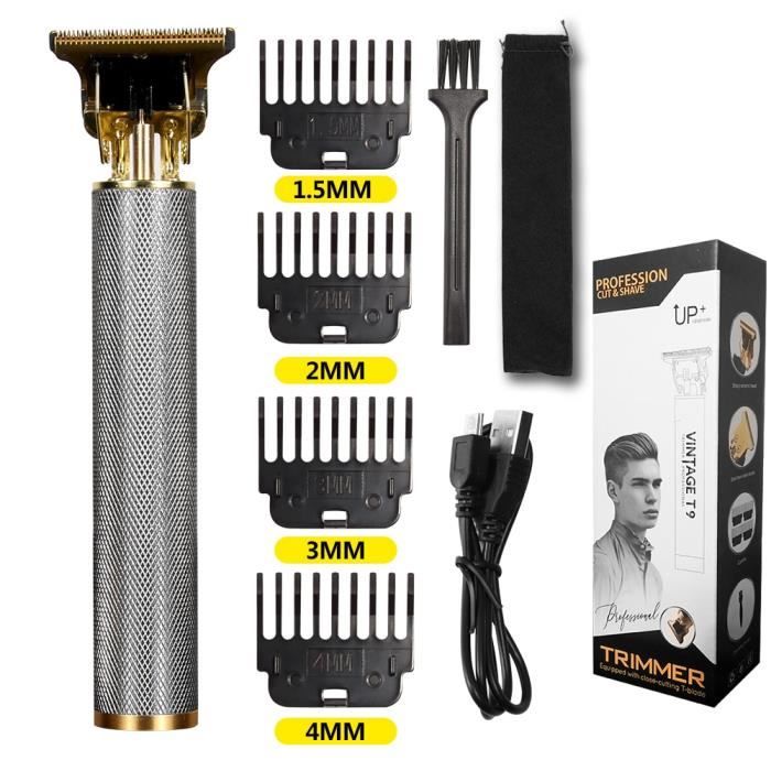 Mèche Tondeuse à cheveux professionnelle T9 pour homme 0mm, coiffeur chauve, Machine de coupe de ...