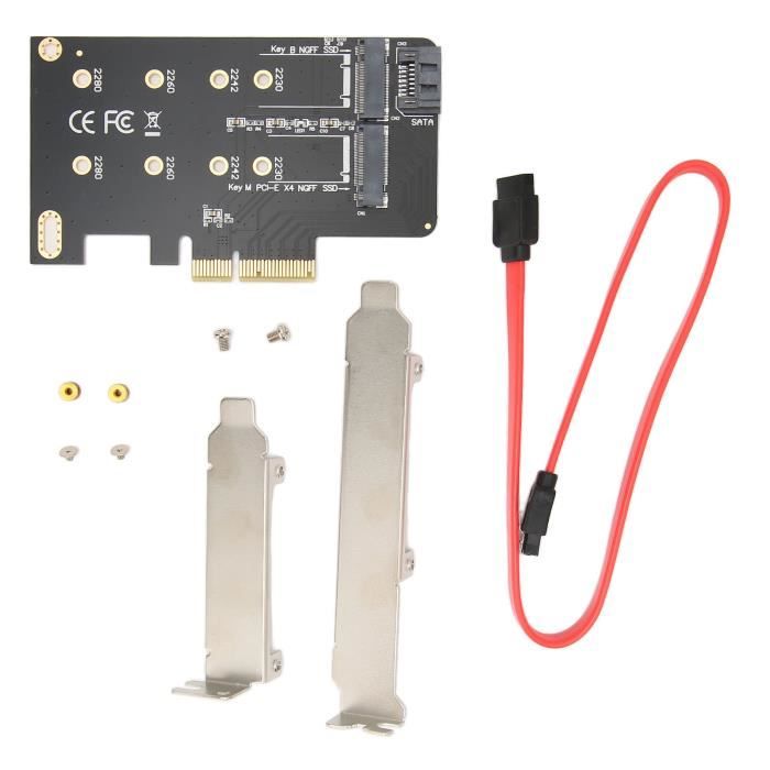 Dilwe carte adaptateur NGFF M.2 vers SATA Carte adaptateur M.2 vers PCIe NGFF M.2 vers PCIE X4 ...