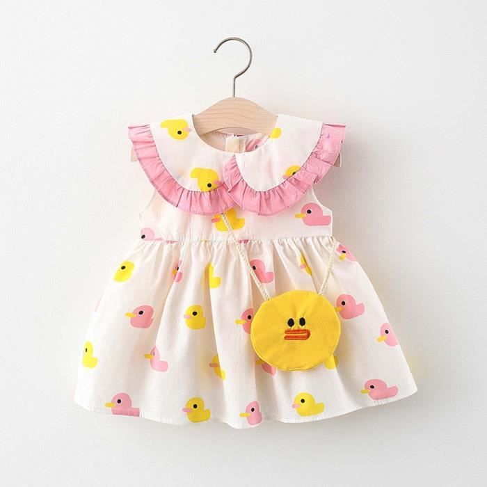 Toddler Child Baby Girl Summer Robe imprimée en dentelle mignonne ...