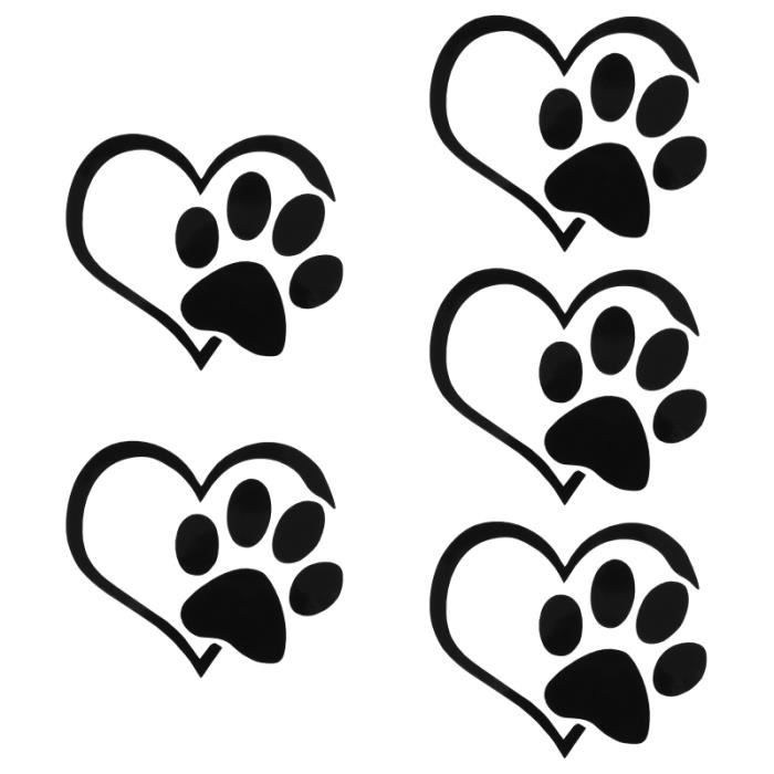 10 PCS Creative Adorable Paw Coeur Stickers de voiture pour couvre ...