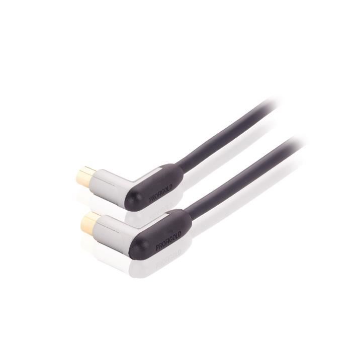 Profigold Câble antenne coaxial 120 dB coudé Coax Mâle (IEC) - Coax ...
