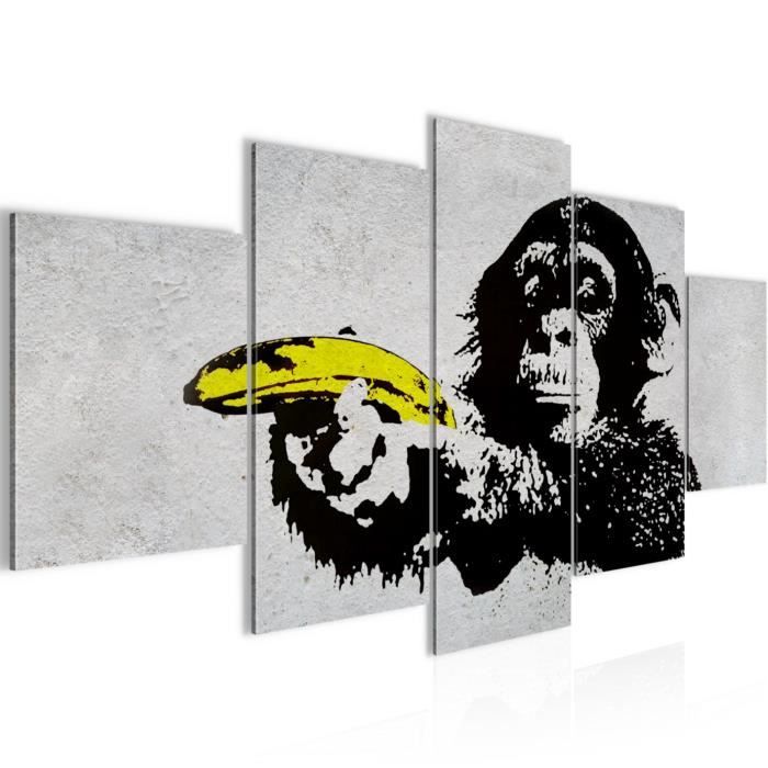 Runa art Tableau Décoration Murale Banksy Singe avec Banane 150x75 cm ...