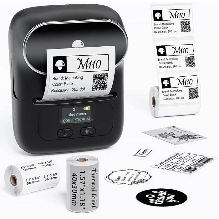 Etiquette M110 Machine d'étiquetage Bluetooth avec 3 Rouleaux d ...