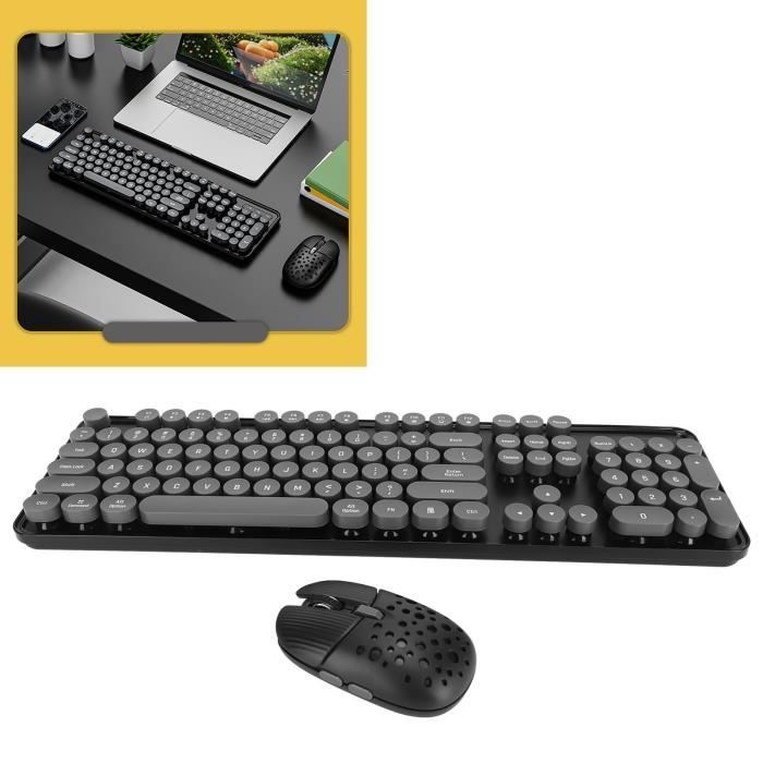Tbest clavier-souris fil rétro Clavier et souris fil Combo couleur Pure ...