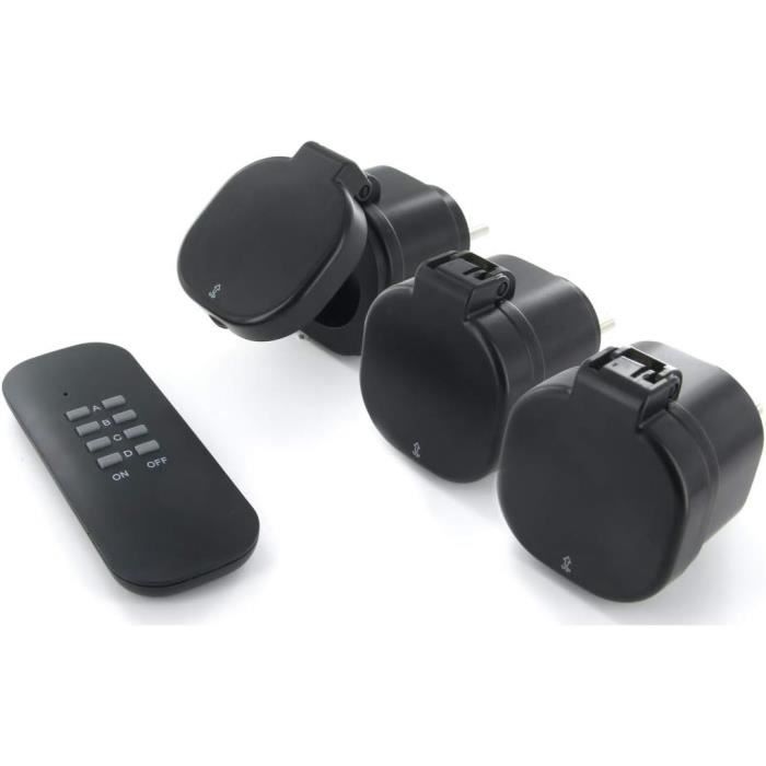 Set De 3 Minis Prises Étanches On-Off + Télécommande (Sch)[Y189 ...