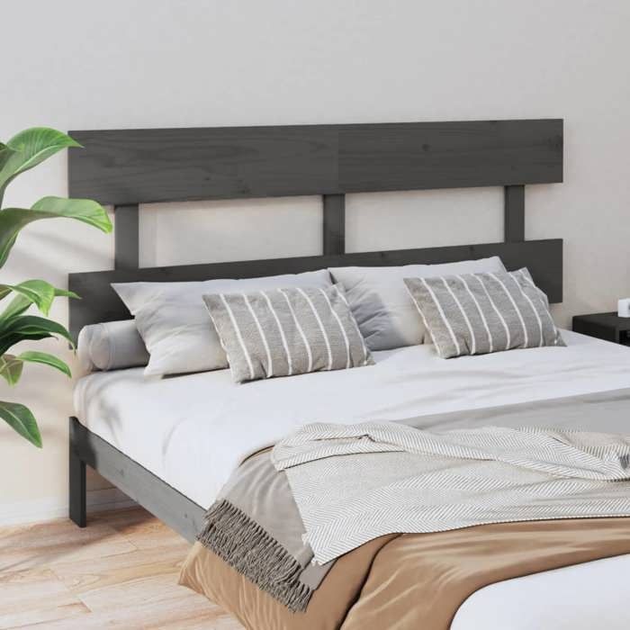 VidaXL Tête de lit Gris 154x3x81 cm Bois massif de pin 819077 ...