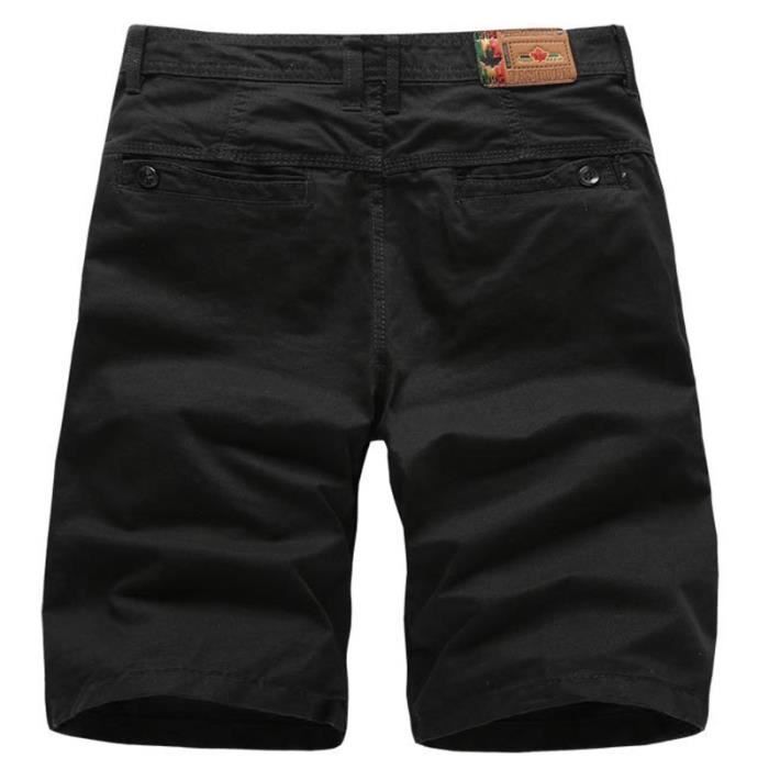Short Homme Ete en Coton Coupe Droite Short Tissu Confortable Kaki ...