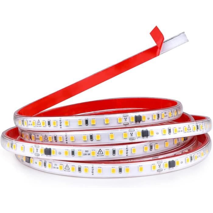 25M Ruban À Led Avec Ic - Blanc Froid, Direct Vers Ac 220V, Autocollant ...