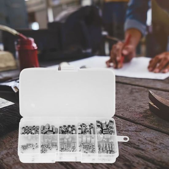 220PCs Hex Socket Grub Set De Vis, M3 M4 M5 M6 M8 Plusieurs Tailles En ...