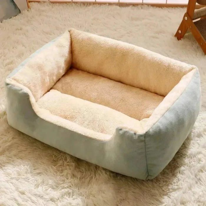 Lit pour animal, lit carré en peluche pour chien, lit chaud et épais ...