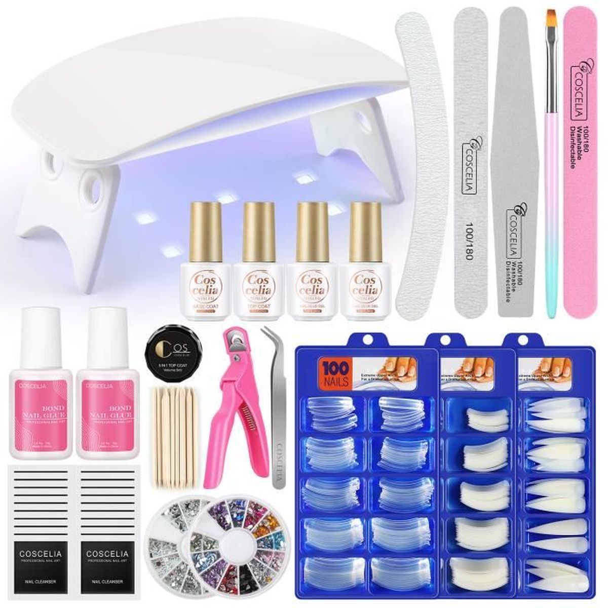 Lot de 3 Boîte Faux Ongles Capsules Transparent Naturel Couleurs 6W ...