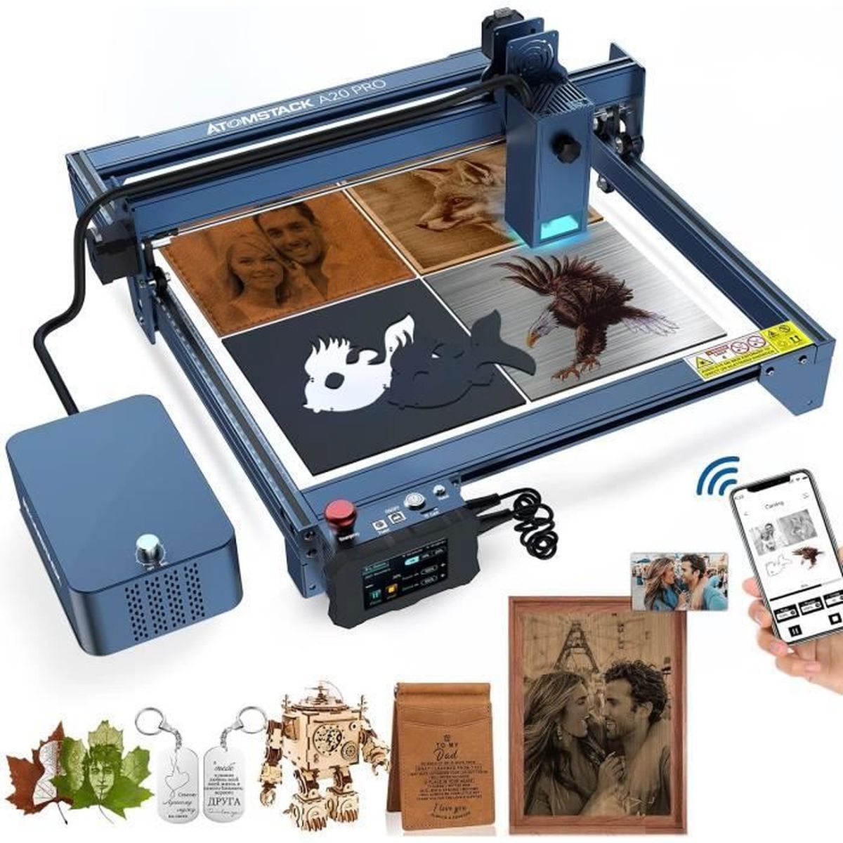 ATOMSTACK A20 Pro Graveur laser 130W, 20W Puissance Optique Machine a ...