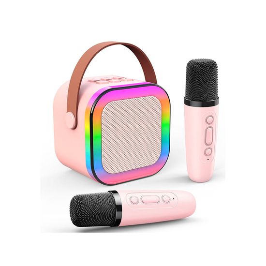Mini Karaoké - KidStar - Modèle Rose - 2 Micros Sans Fil - Effets ...