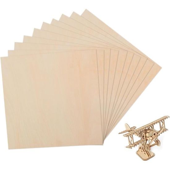 Leiptes Lot de 10 Feuilles de Contreplaqué Balsa 300 x 300 x 2 mm ...