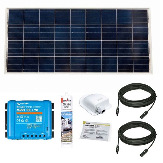 PACK VICTRON Panneau Solaire BlueSolar 175W Monocristallin Camping-car + Chargeur Solaire + Kit ...