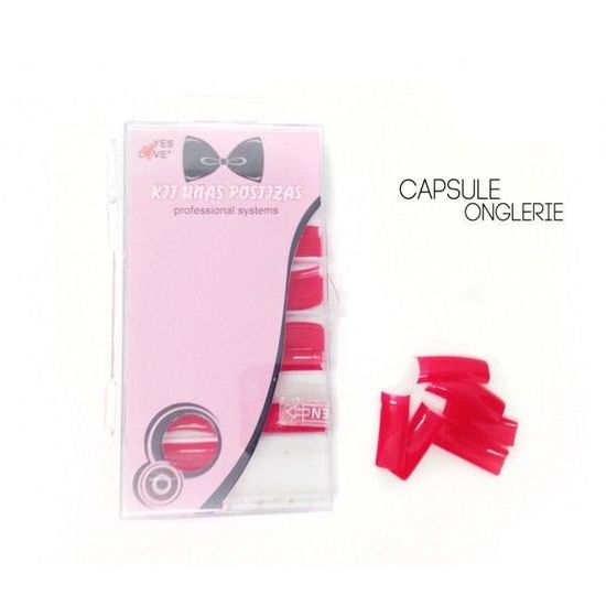 LOT DE 100 CAPSULES / FAUX ONGLES - COULEUR ROUGE - Cdiscount Au quotidien