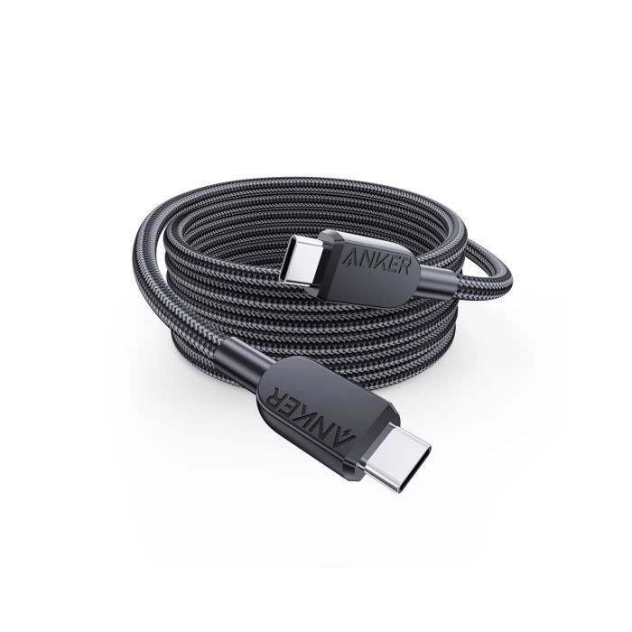 Cable USB C vers USB C, 240 W câble de charge Type-C en nylon ...