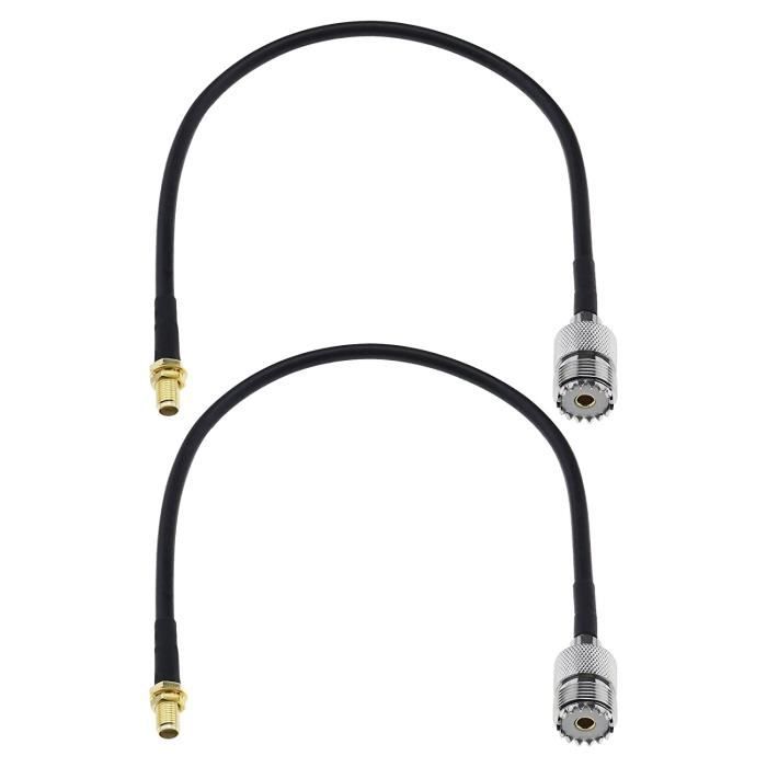 Câbles Coaxiaux - Lot 2 Sma Femelle Vers Uhf So239 Rg58 Compatibles Compatible Câbles ...