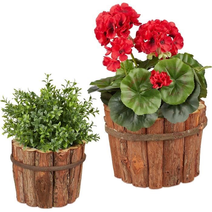 Pots de fleurs en bois de sapin avec écorce pour l'intérieur et l ...